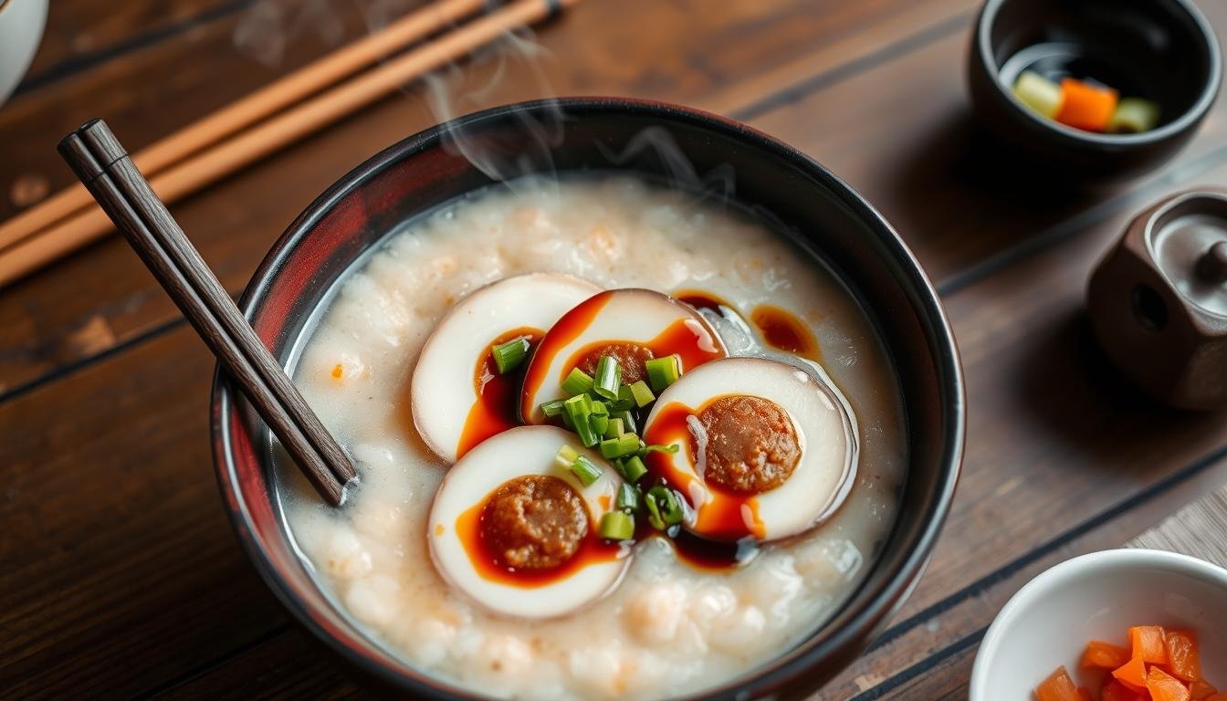 How to Make Chinese Preserved Duck Egg Congee